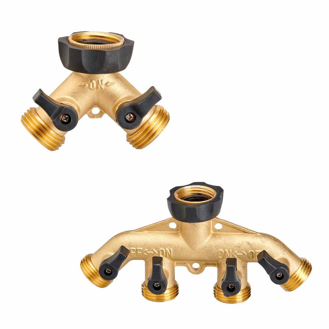 ¾” Brass 2 & 4 Way Hose Tap / Valves - Underhill International
