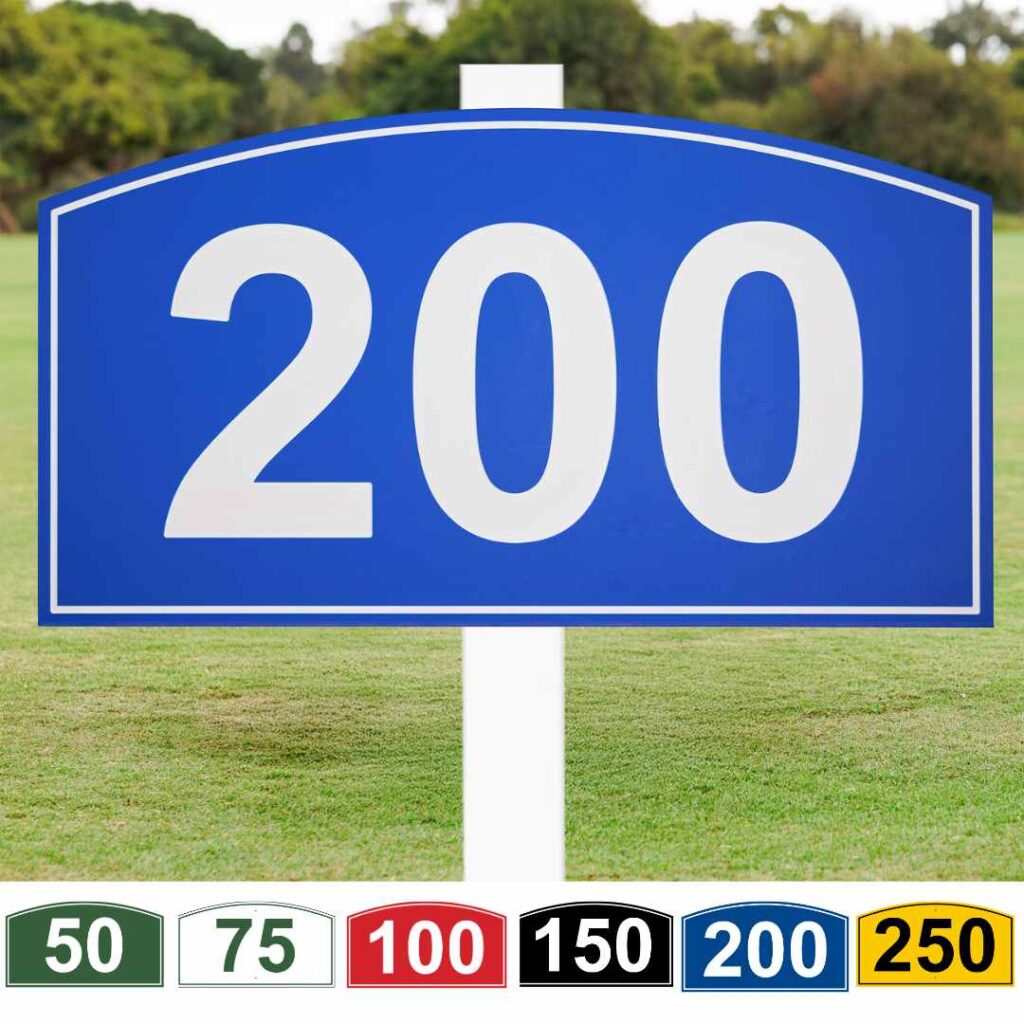 Vertical Driving Range Yardage Targets - Par West Turf