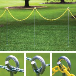 Steel Combo Rope & Chain Stake | Heavy-Duty Course Marker