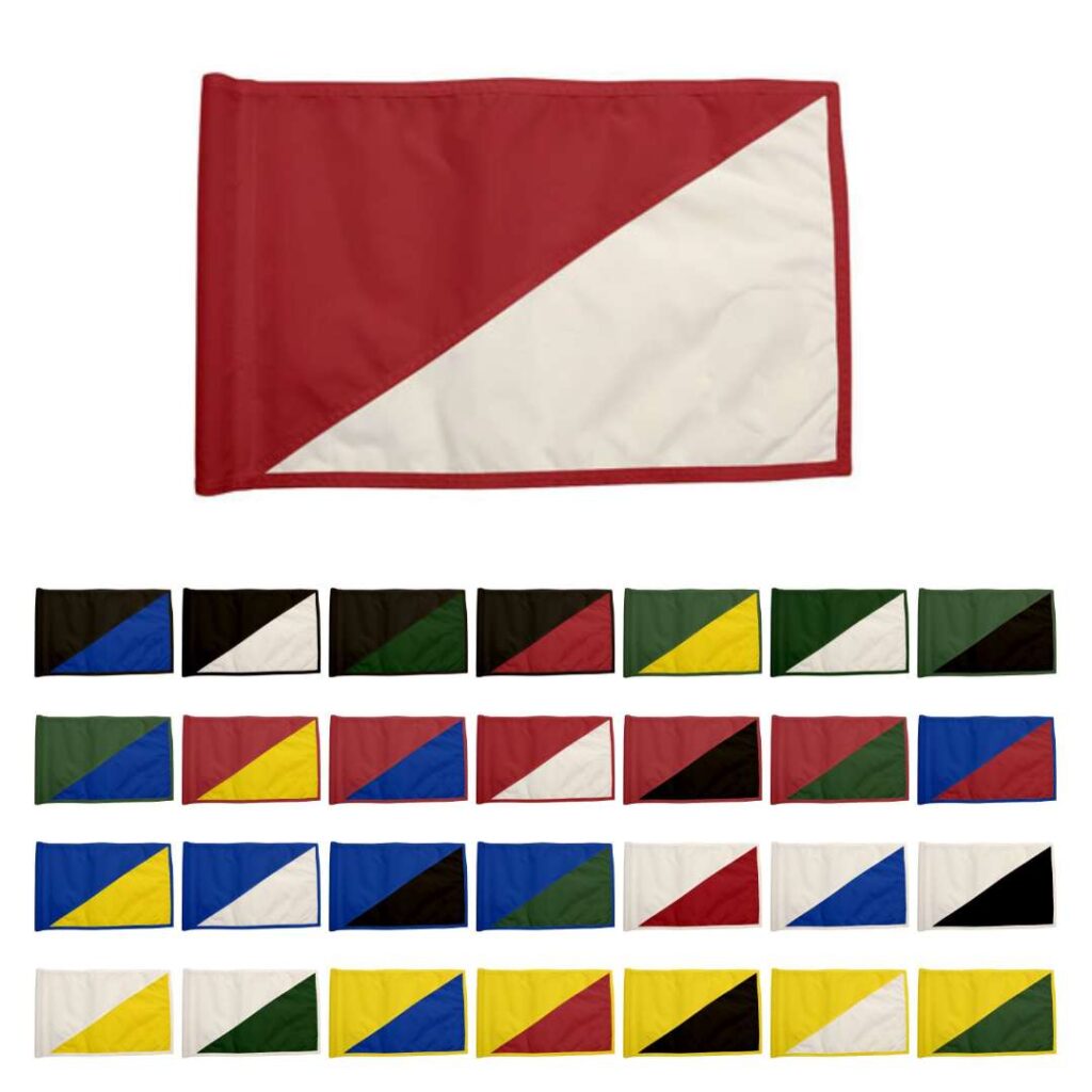 Diagonal Regulation Golf Pin Flag - 14 inch x 20 inch - Par West Turf