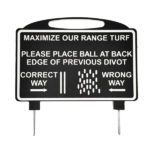 Driving Range Divot Sign – Durable Plastic, Multiple Styles