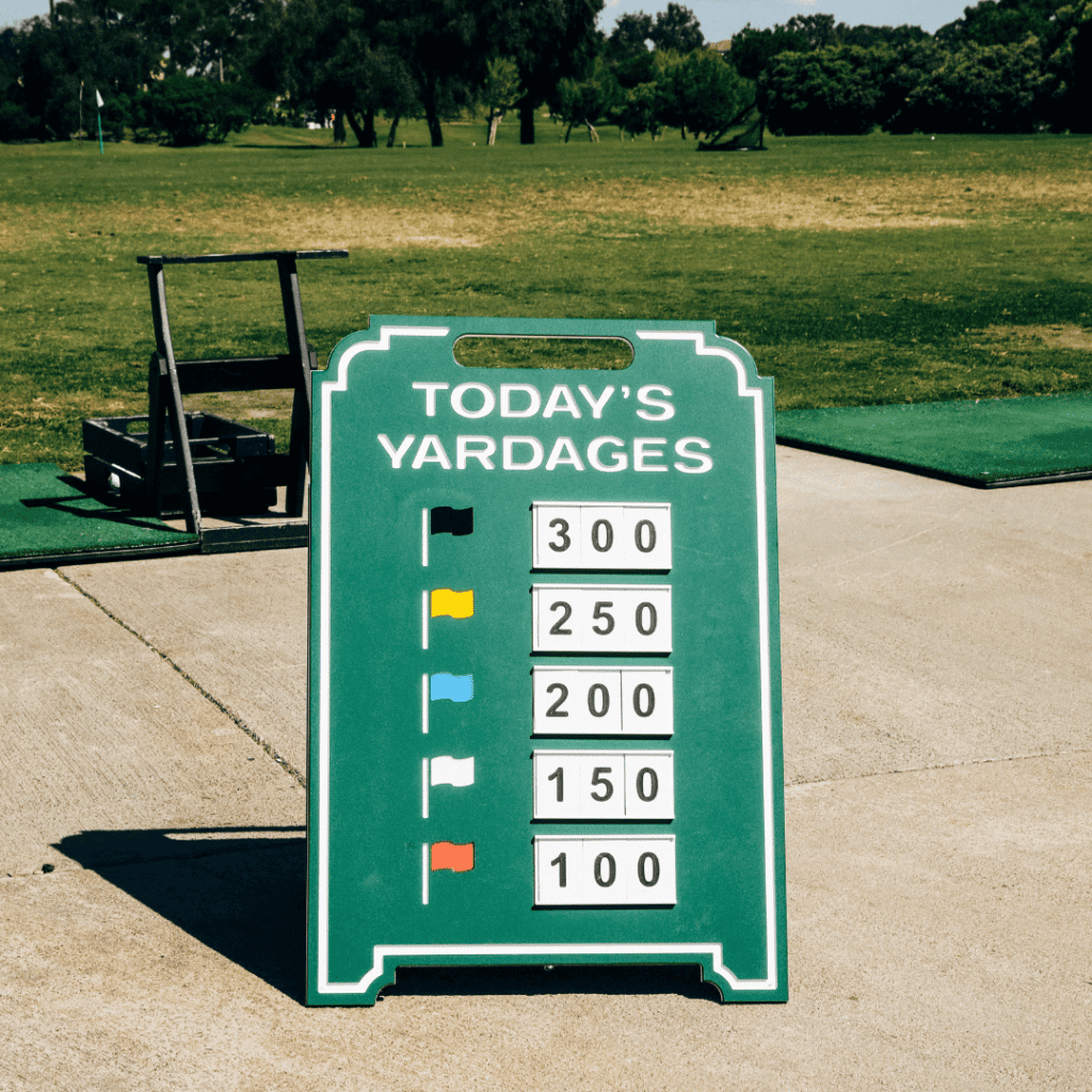 Par West Turf Driving Range Yardage Easel - Customizable