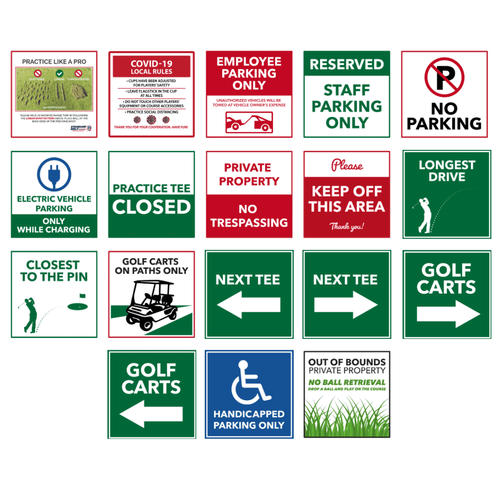 12"x12" Dye-sublimated Aluminum Signs -Standard Golf - Par West Turf