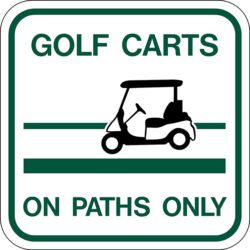 Carts on Paths Only - Cart Traffic Sign - Par West Turf