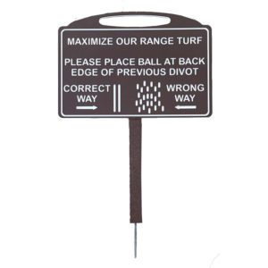 Driving Range Divot Sign – Durable Plastic, Multiple Styles