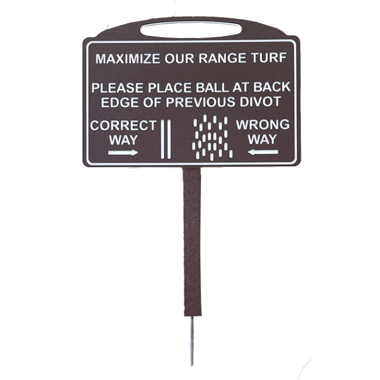 Driving Range Divot Sign – Durable Plastic, Multiple Styles