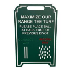 Driving Range Divot Sign – Durable Plastic, Multiple Styles