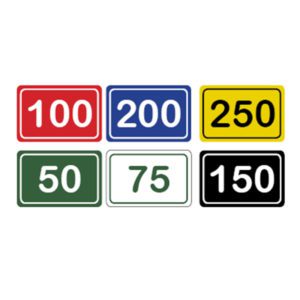 Horizontal Driving Range Yardage Targets - Par West Turf